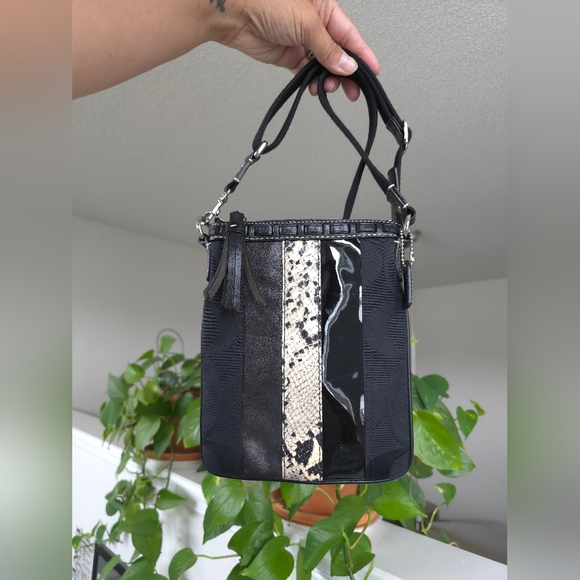 Coach | Bags | Coach Signature Stripe Bag Python Snake Embossed ...